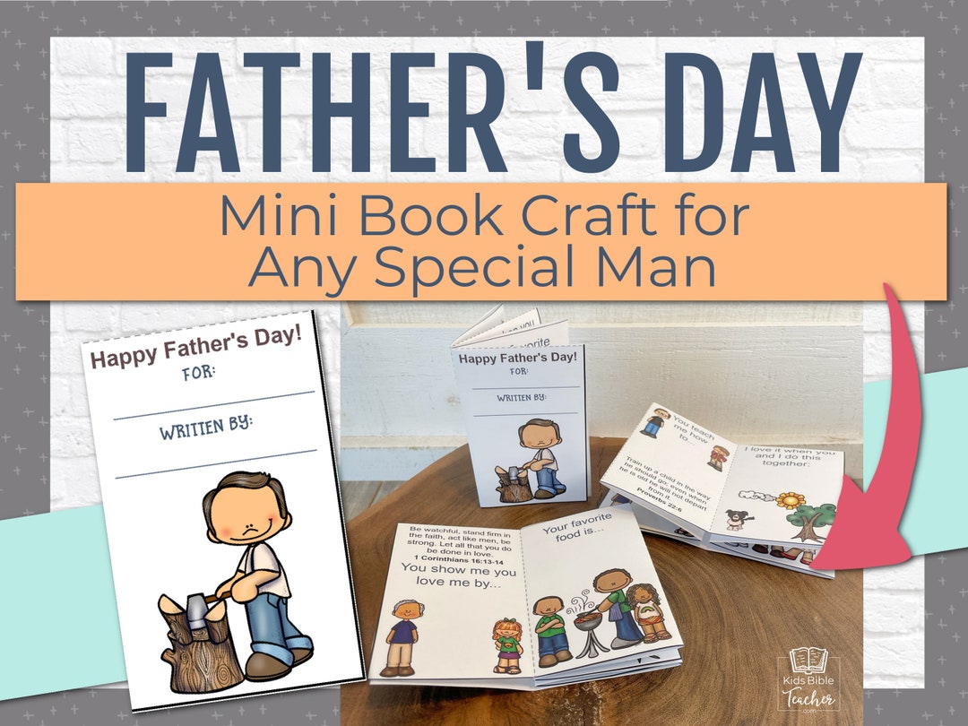 The Father's Day Mini Book Craft With Bible Verses Activity for Kids to ...