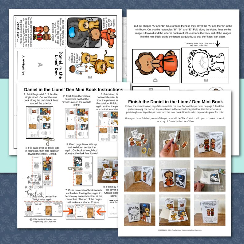 Daniel in the Lions Den Mini Book Craft, Daniel Bible Craft for Kids ...