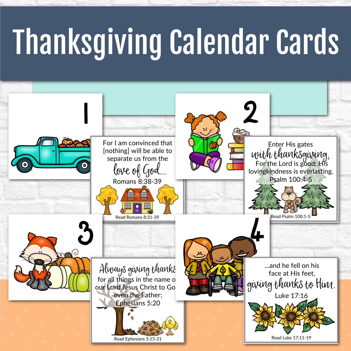 Thanksgiving Calendar Cards, Printable Thanksgiving Bible Verse ...