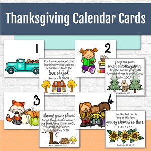 Thanksgiving Calendar Cards, Printable Thanksgiving Bible Verse ...