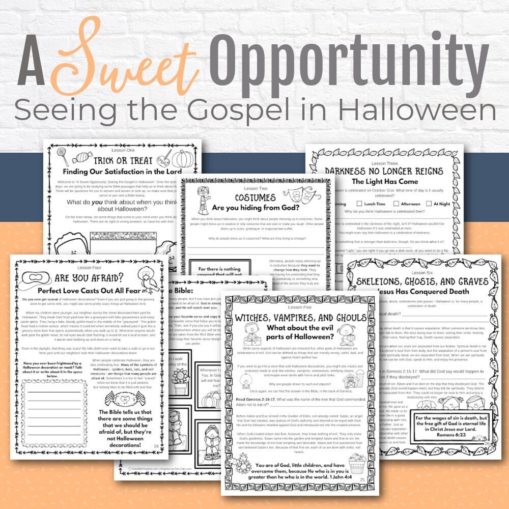 Halloween Bible Verse, Halloween Gospel Study for Kids, Sermon Notes ...