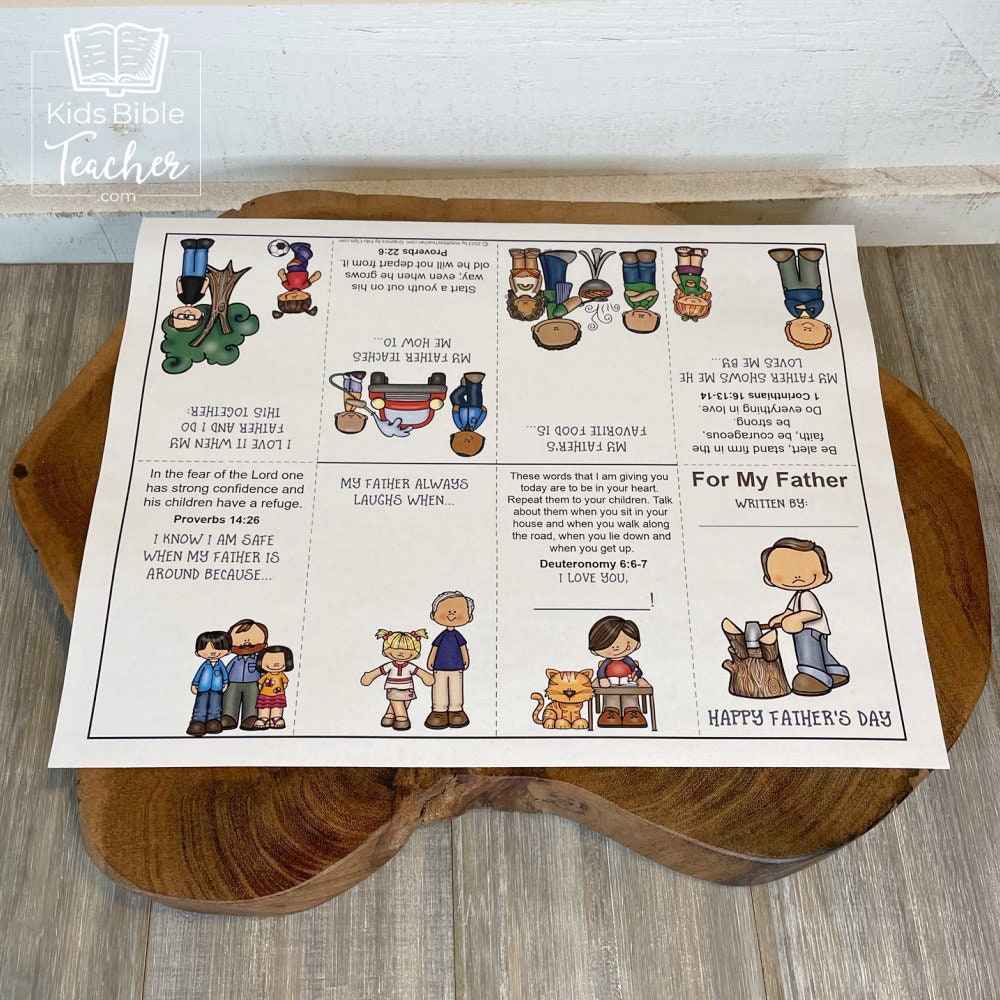 Father's Day Mini Book Craft, Biblical Father's Day Activity, Bible ...