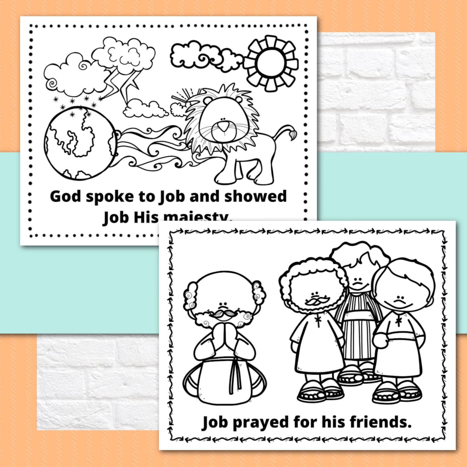 Story of Job Activity Pages Bible Preschool Sunday School Activity ...