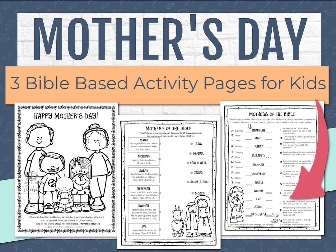 Mother's Day Activity Pages, Church Mother's Day Notebook, Bible Verses ...