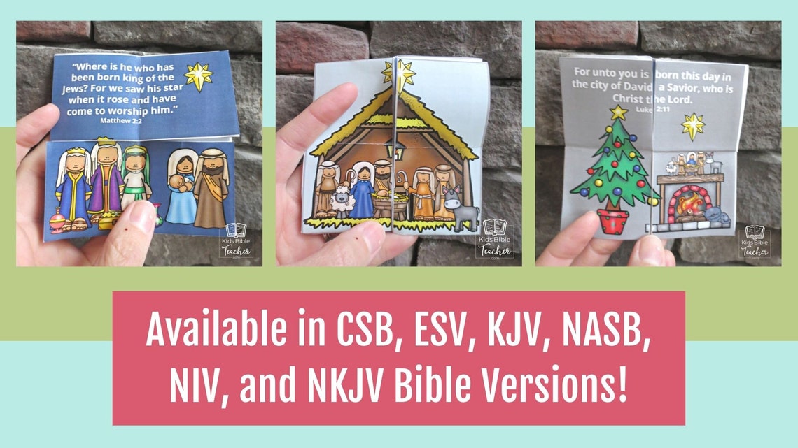 Story of Jesus Birth Bible Craft for Kids, Nativity Christmas Bible ...