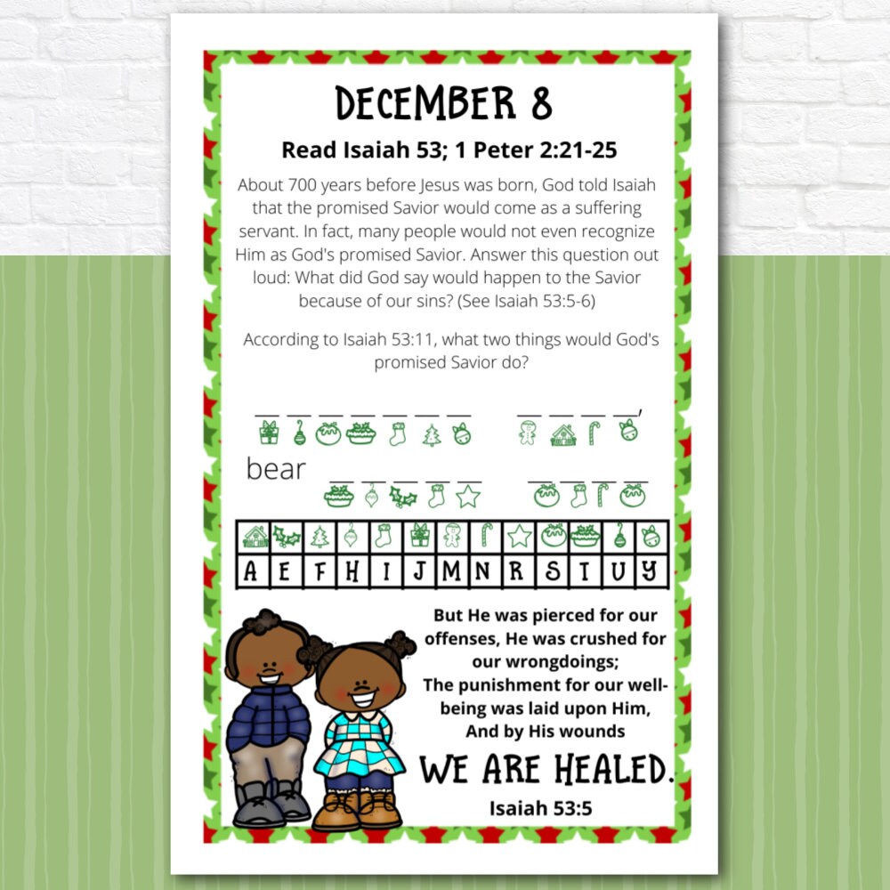 Kid's Advent Bible Study Printable, Children's Christmas Bible Verse ...