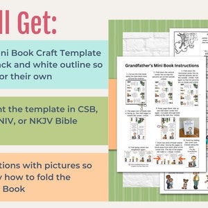 Grandfather Mini Book Craft With Bible Verses, Grandparents Day ...