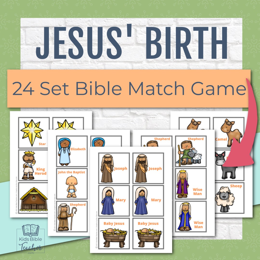 Jesus' Birth Bible Match Game, Nativity Christmas Bible Memory Game ...
