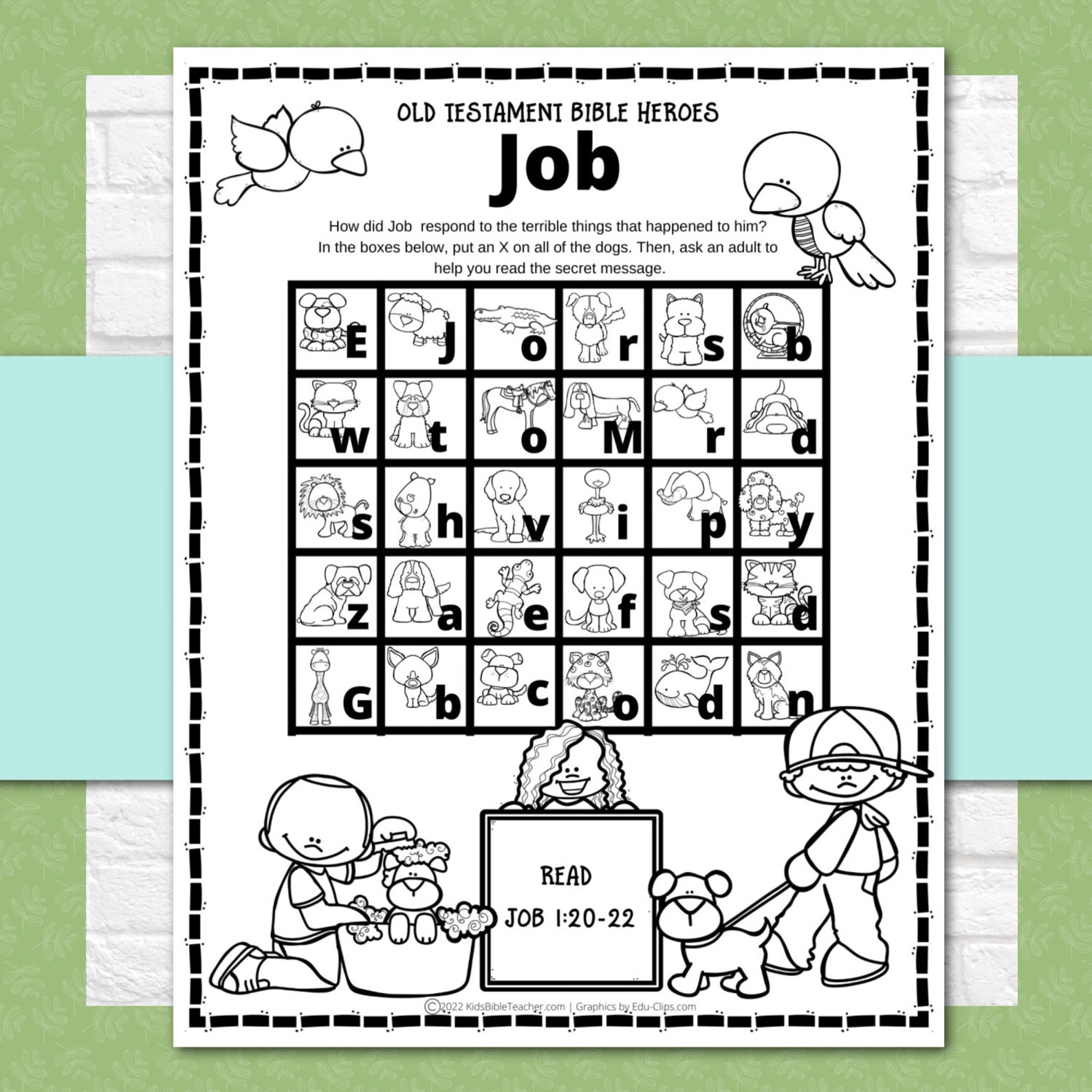 Job Activity Page, Story of Job Bible Lesson, Christian Homeschool ...
