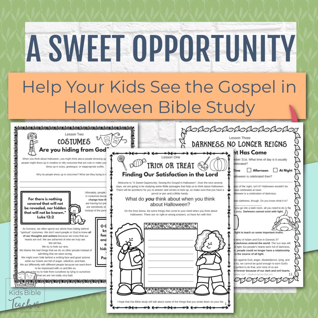 Halloween Bible Verse, Halloween Gospel Study for Kids, Sermon Notes ...
