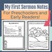 Bible Study Set for Kids, Elementary Sermon Notes, Church Worship ...