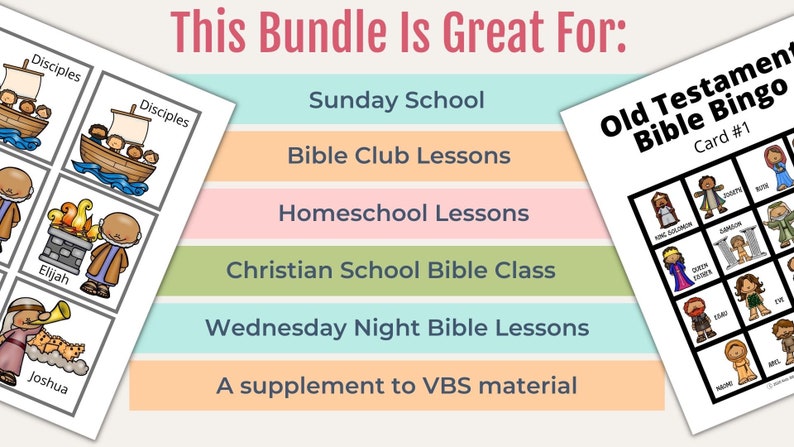 Bible Teacher's Printable Resource Bundle for 1st and 2nd Grade, First ...