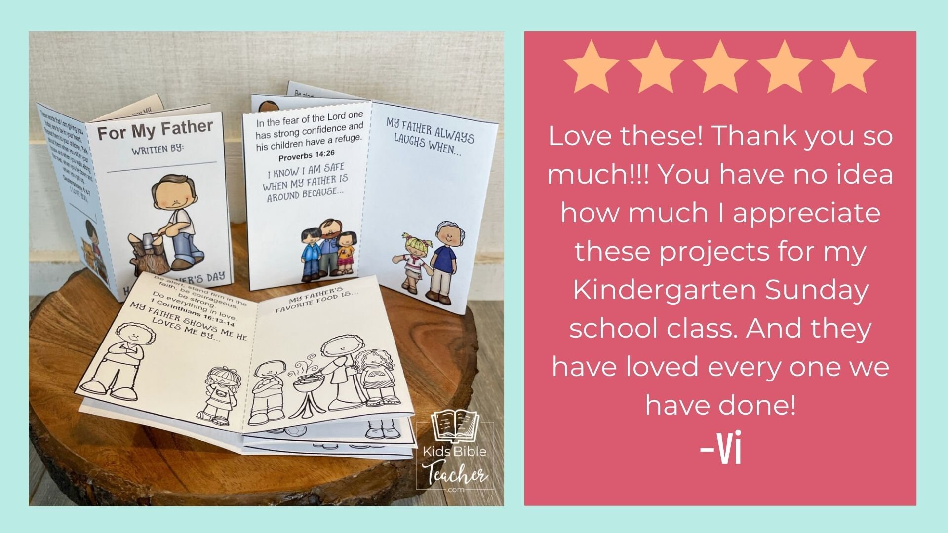 Father's Day Mini Book Craft Biblical Father's Day - Etsy