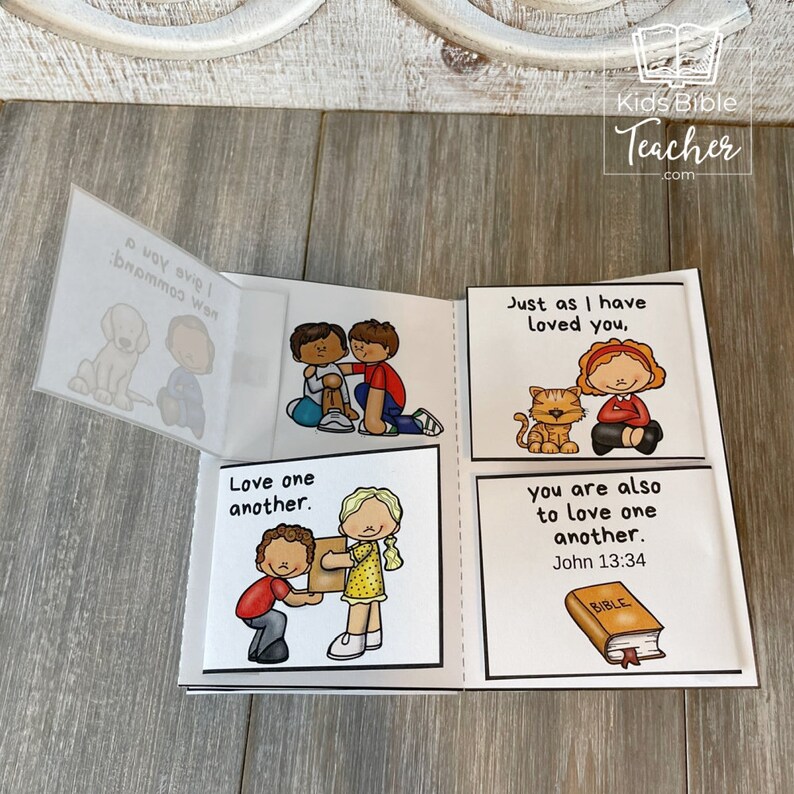 God Loves Me Mini Book Craft for Kids With Bible Verses About God's Love Sunday School ...