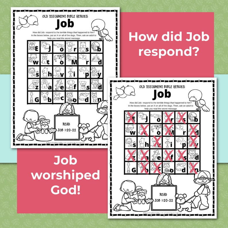 Job Activity Page, Story of Job Bible Lesson, Christian Homeschool ...