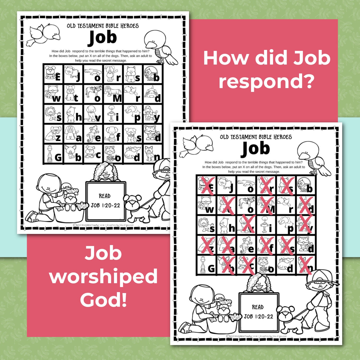 Job Activity Page, Story of Job Bible Lesson, Christian Homeschool ...