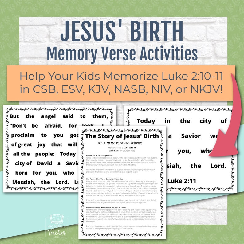 Story of Jesus Birth Bible Study for Kids Nativity Christmas - Etsy