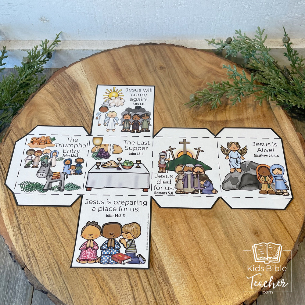Easter Craft Bible Story Cube for Teaching Jesus Death and Resurrection ...