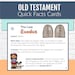Old Testament Books of the Bible Kids Fact Cards, Bible Verse Learning ...