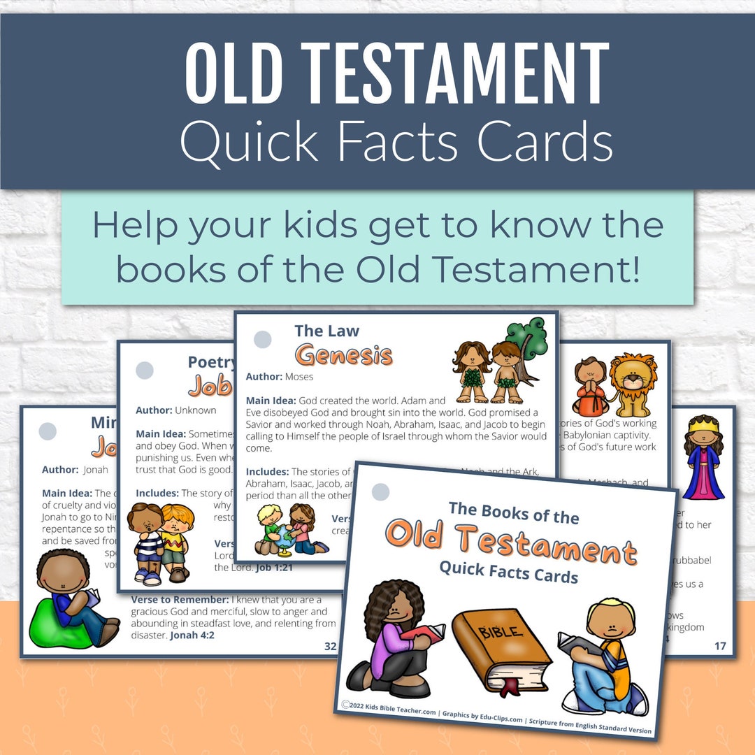Old Testament Books of the Bible Kids Fact Cards Bible Verse - Etsy
