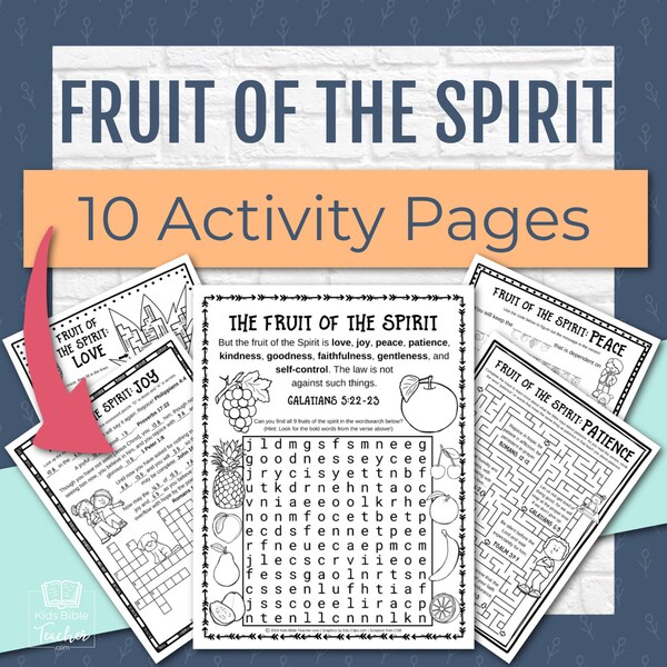 Fruit of the Spirit Bible Lesson for Kids, 9 Printable Bible Crafts and ...