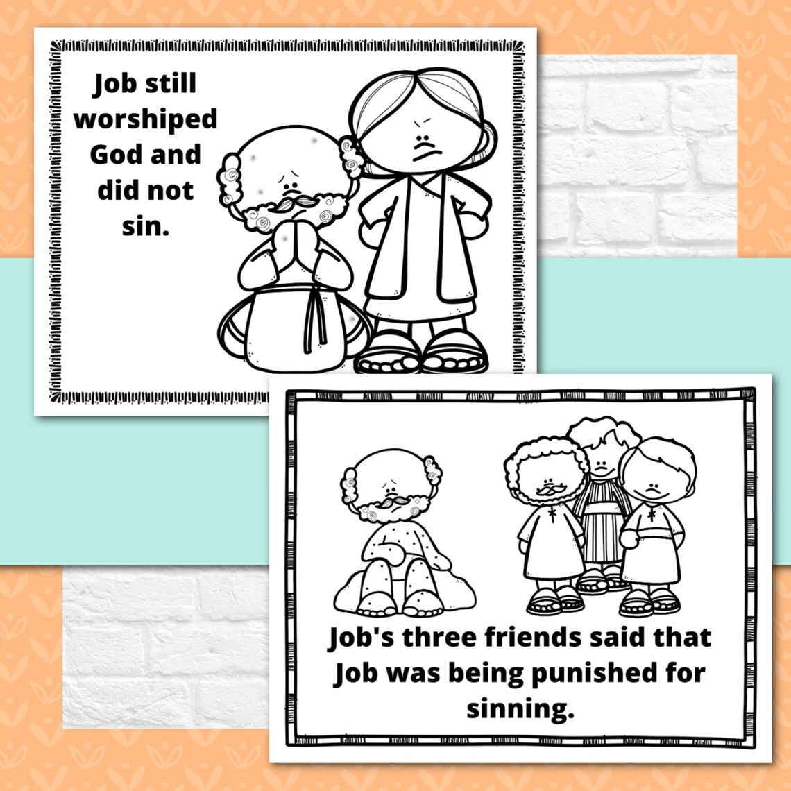 Story of Job Activity Pages Bible Preschool Sunday School Activity ...