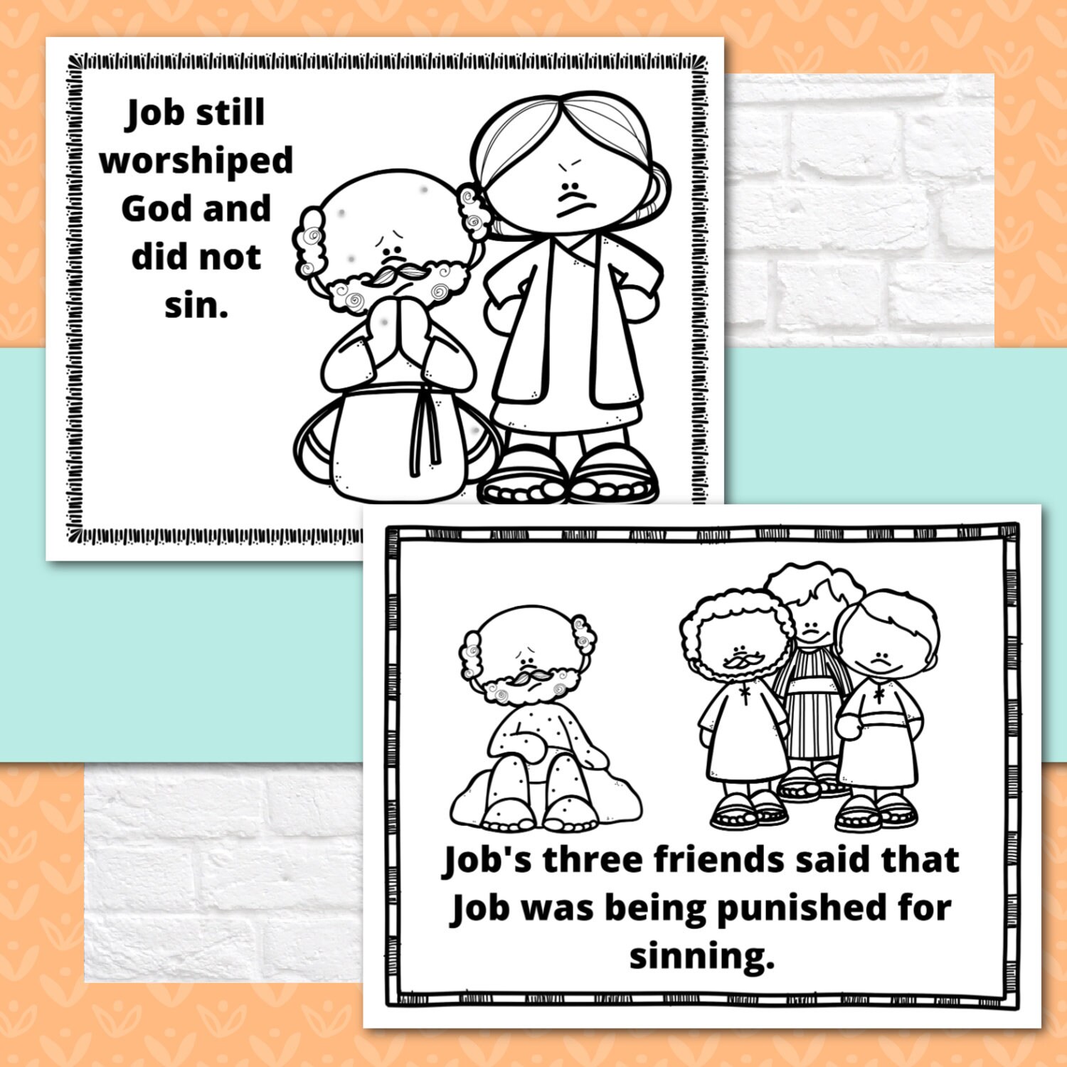 Story of Job Activity Pages Bible Preschool Sunday School Activity ...