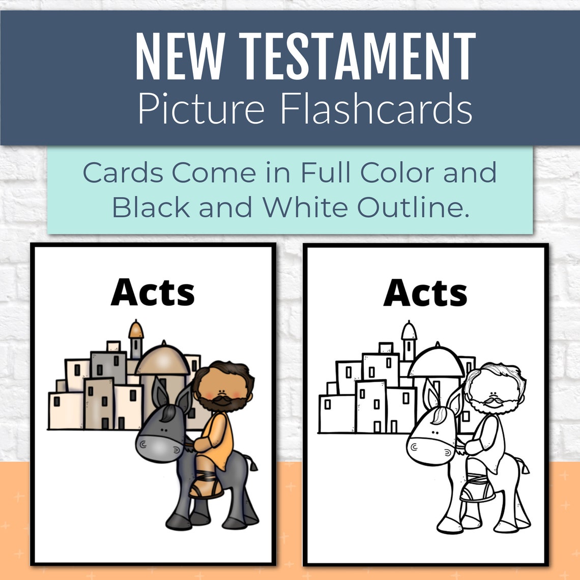 New Testament Books of the Bible Kids Flash Cards Bible Verse - Etsy