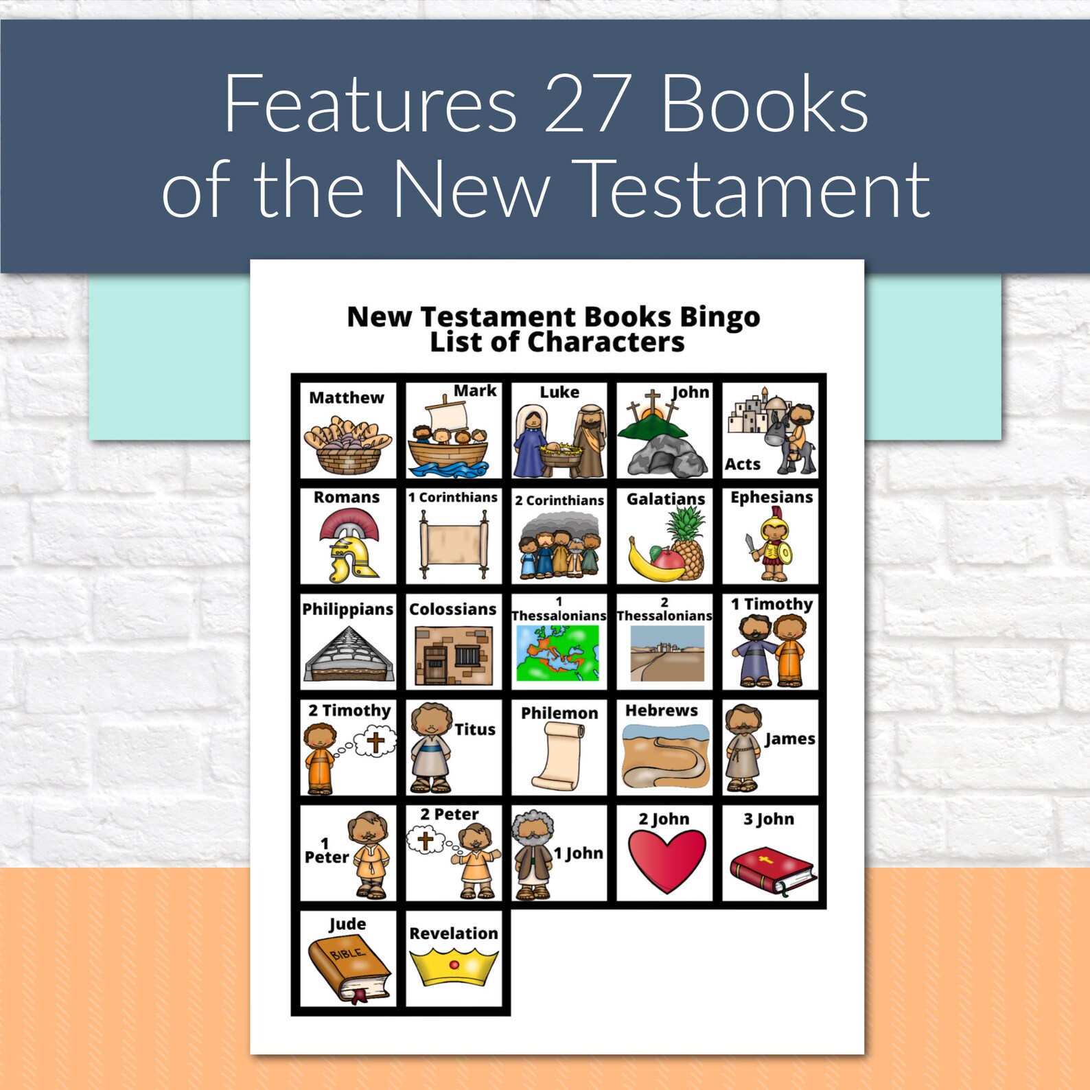 Bible Games Bingo, Bible Study Games, Bible Trivia, New Testament Game ...