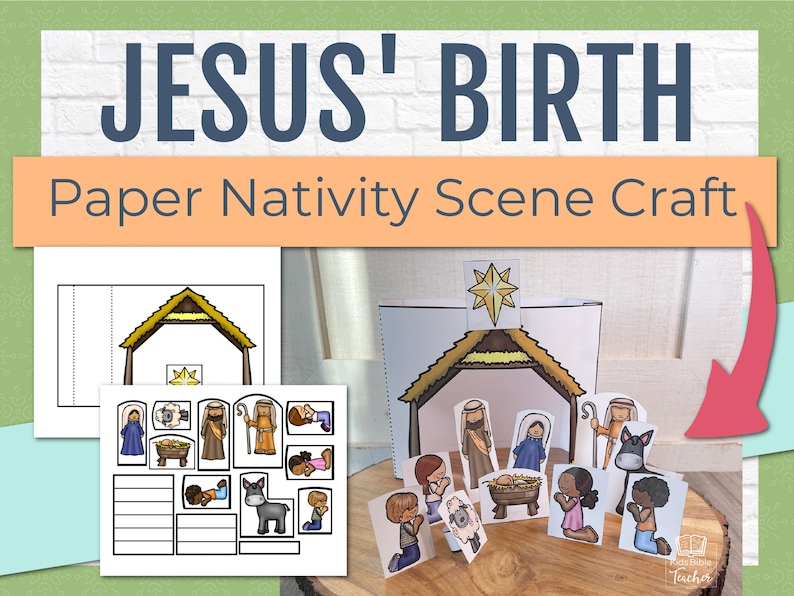 Story of Jesus Birth Sunday School Craft for Kids, Nativity Christmas ...