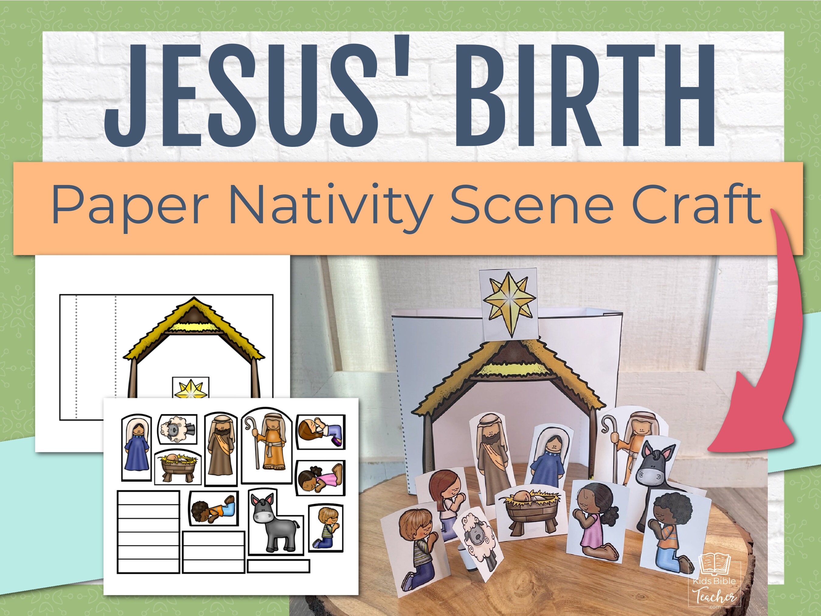 Story of Jesus Birth Sunday School Craft for Kids, Nativity Christmas ...