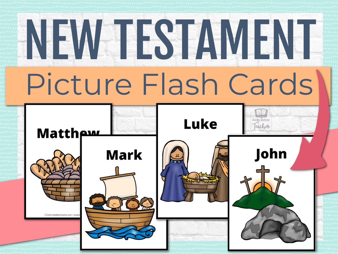 New Testament Books of the Bible Kids Flash Cards Bible Verse - Etsy