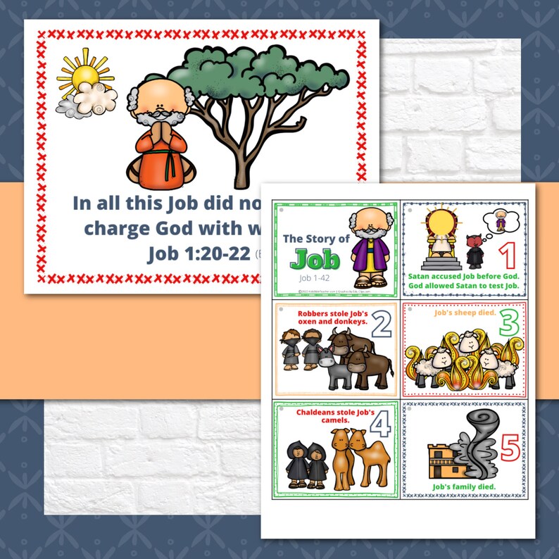 Job Bible Story Craft, Story of Job Bible Lesson, Christian Homeschool ...