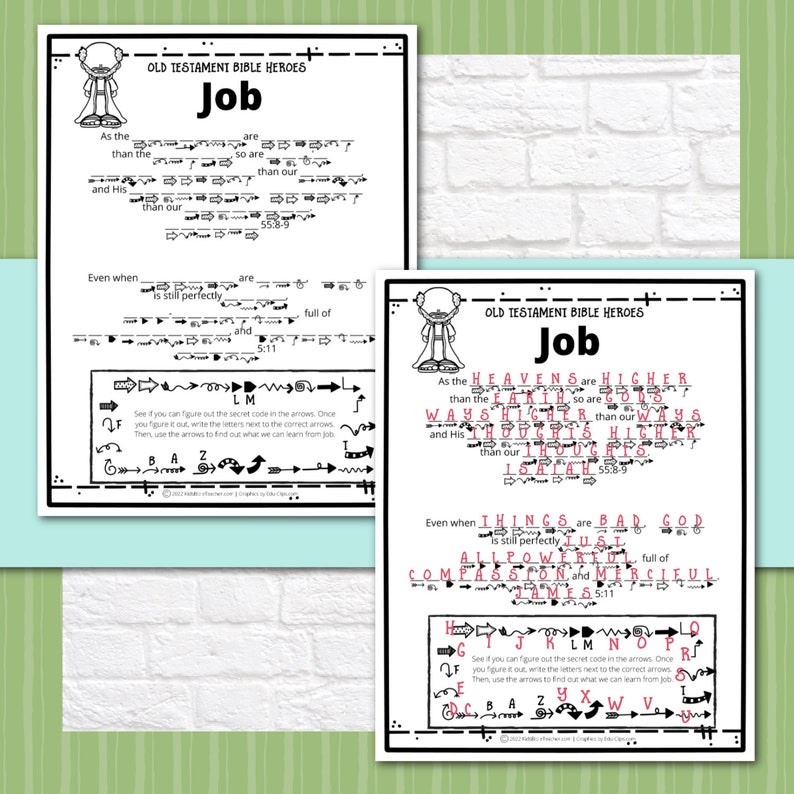 Job Activity Page, Story of Job Bible Lesson, Christian Homeschool ...