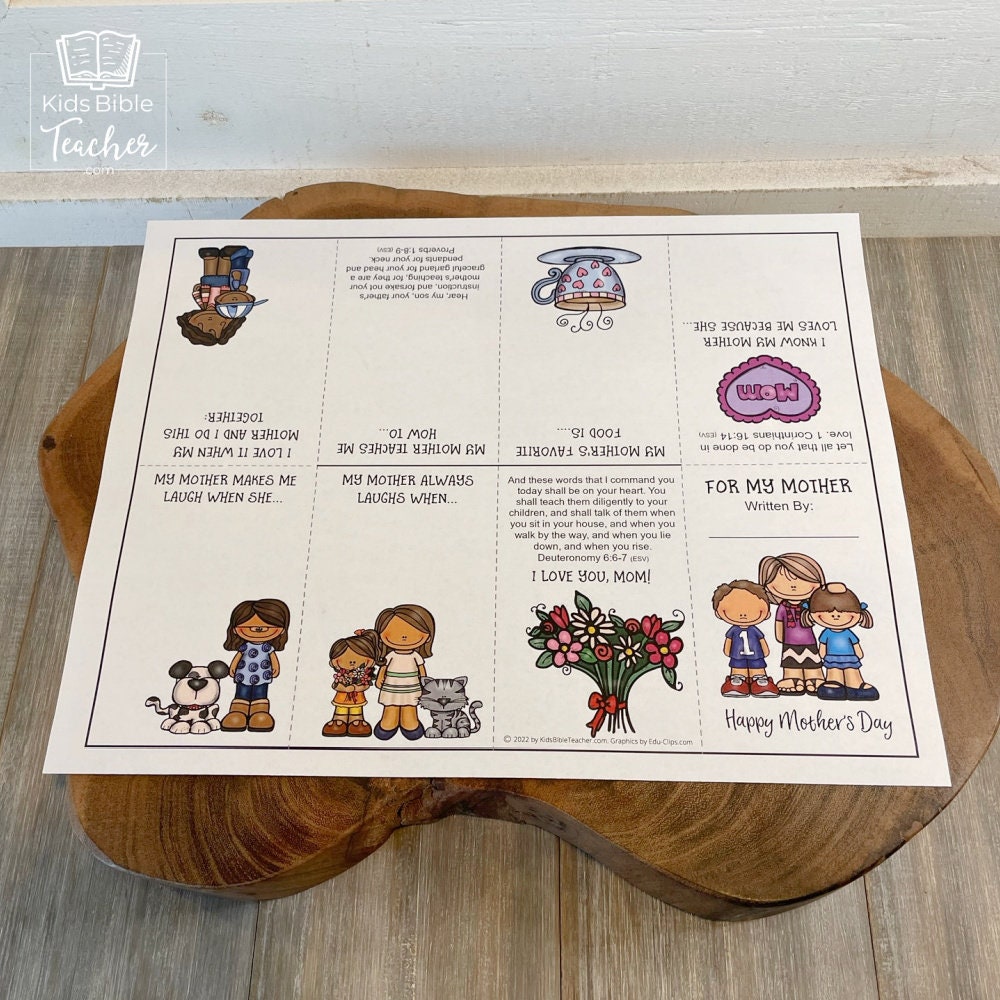 Mother's Day Mini Book Craft, Biblical Mother's Day Activity, Bible ...