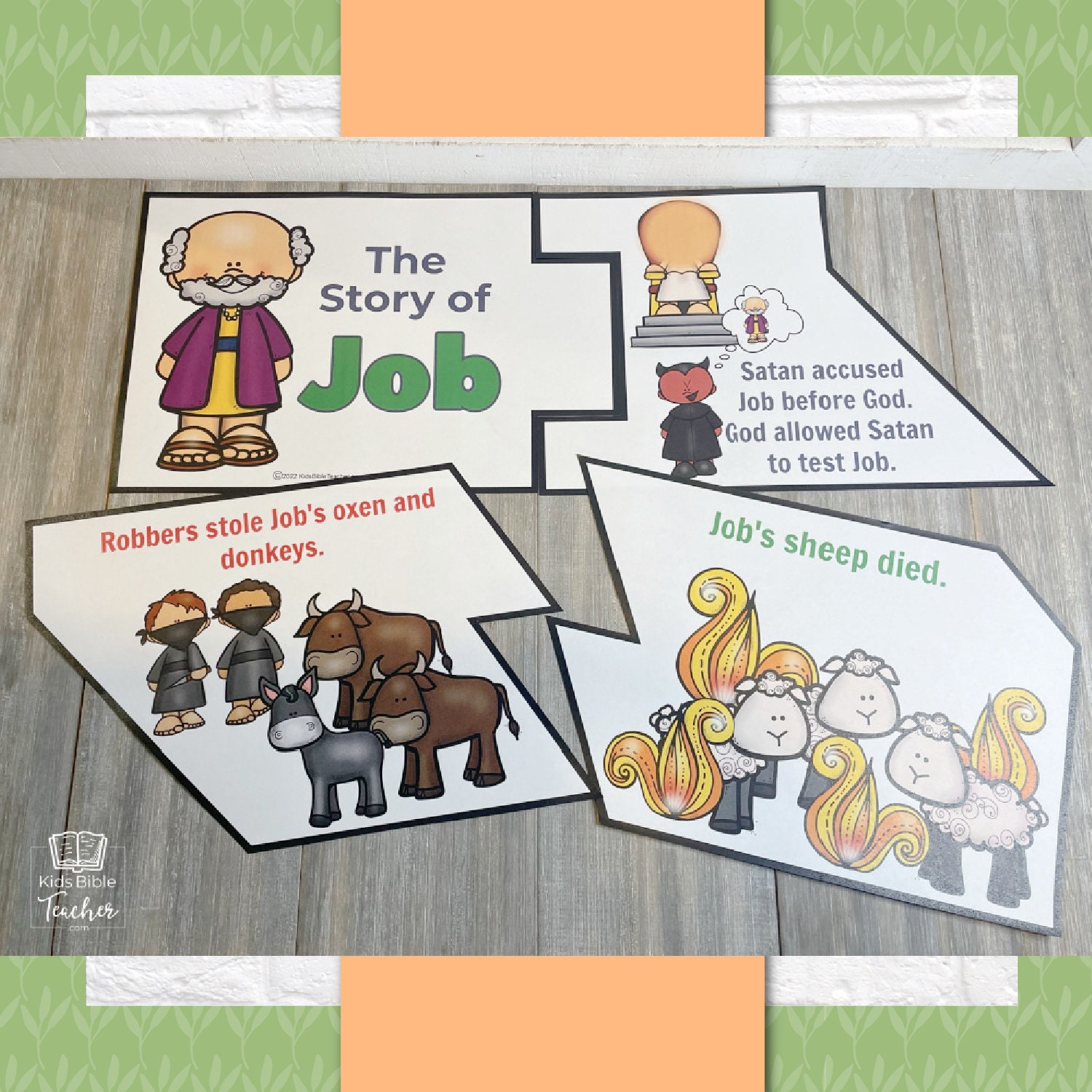 Story of Job Bible Puzzle, Bible Game for Kids Floor Puzzle, Sunday ...