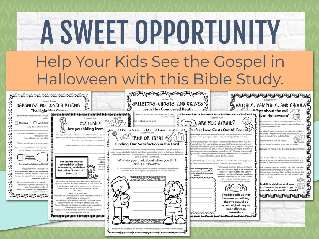 Halloween Bible Verse Halloween Gospel Study for Kids Sermon - Etsy