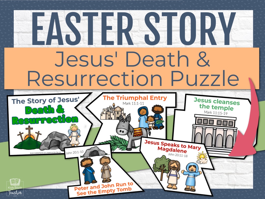 Easter Resurrection Puzzle, Bible Game for Kids Floor Puzzle, Sunday ...