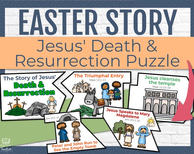Easter Resurrection Puzzle, Bible Game for Kids Floor Puzzle, Sunday ...