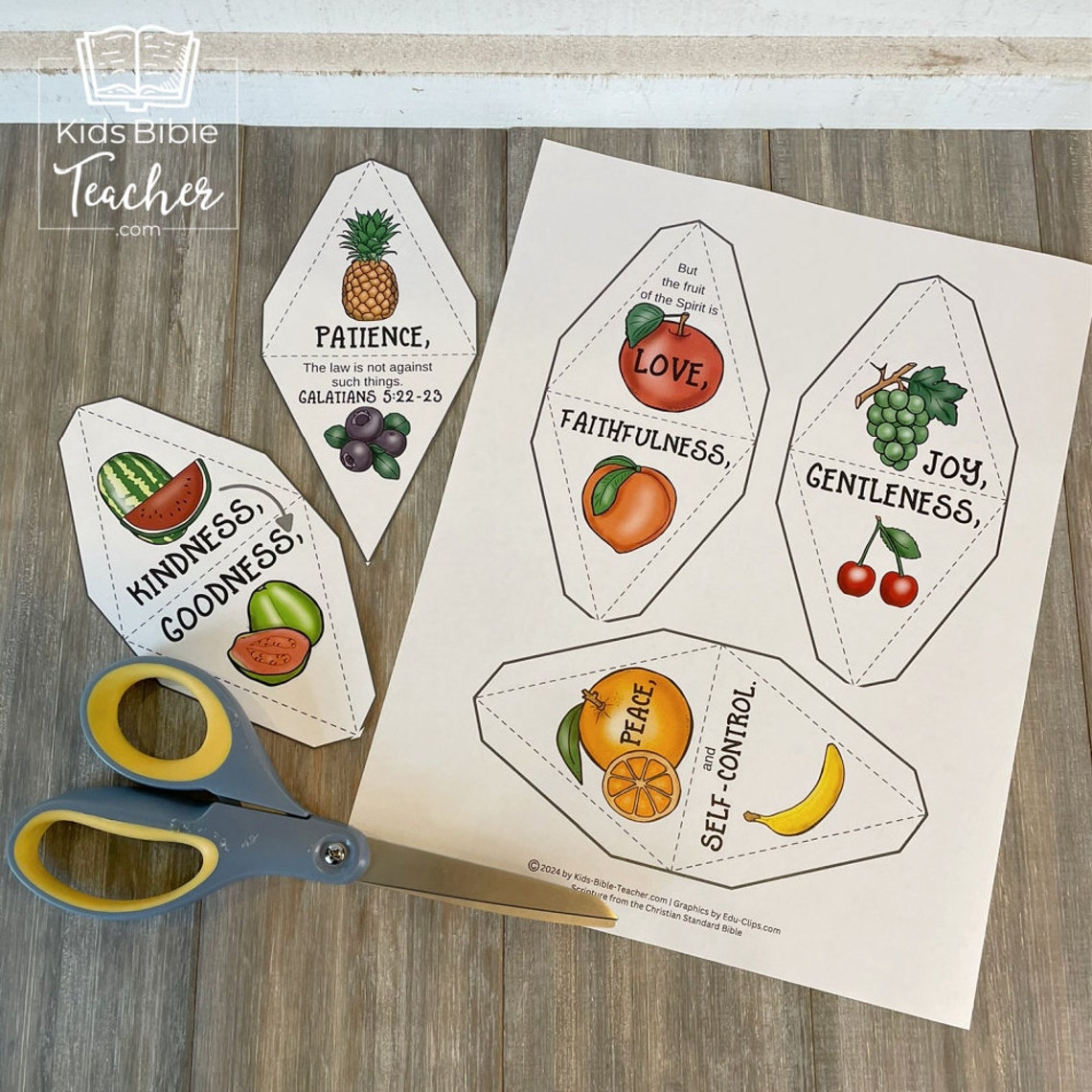 Fruit of the Spirit Paper Craft, Bible Activity for Kids, Holy Spirit ...