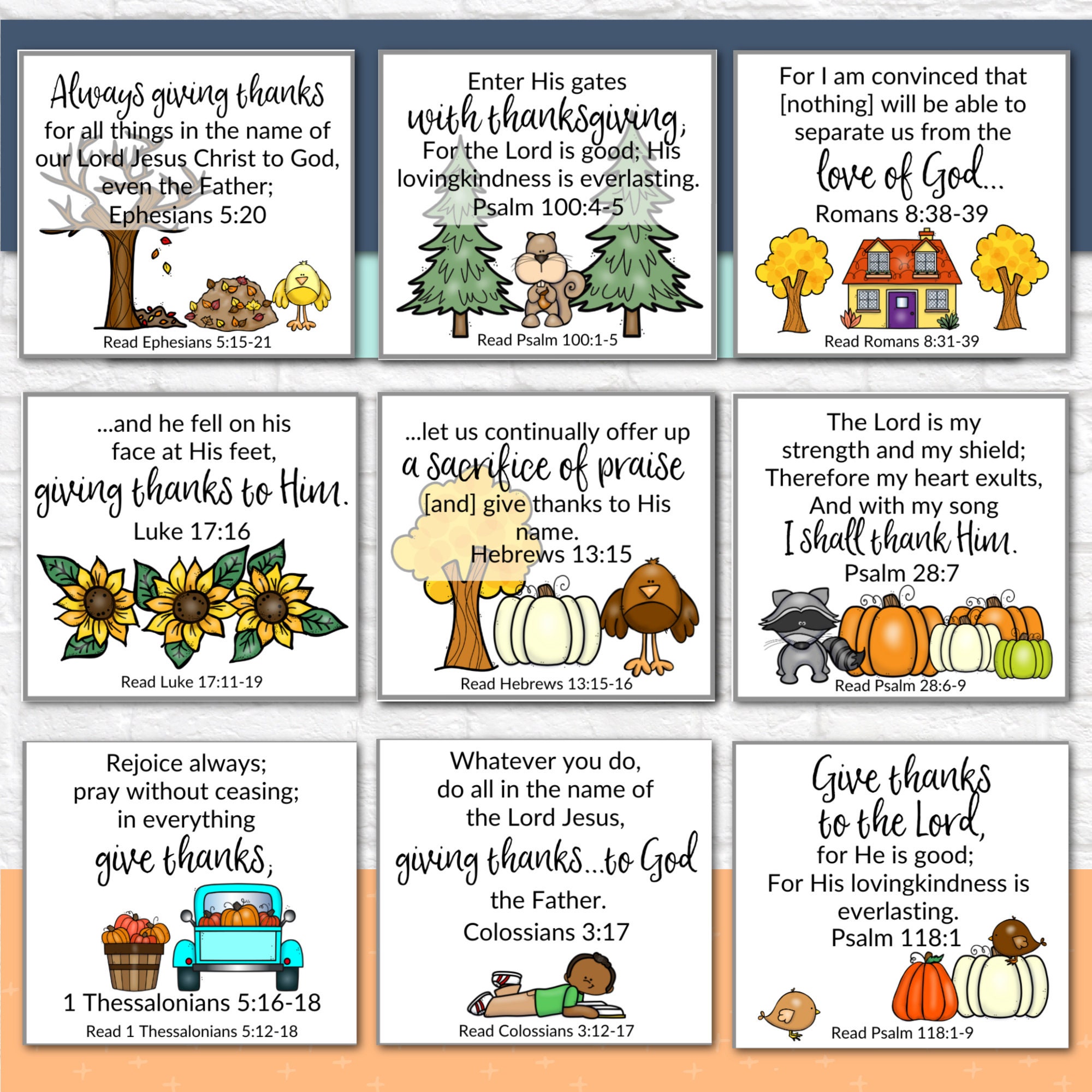 Thanksgiving Calendar Cards, Printable Thanksgiving Bible Verse ...
