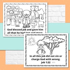 Story of Job Activity Pages Bible Preschool Sunday School Activity ...