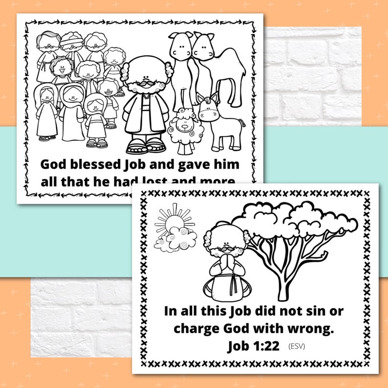 Story of Job Activity Pages Bible Preschool Sunday School Activity ...