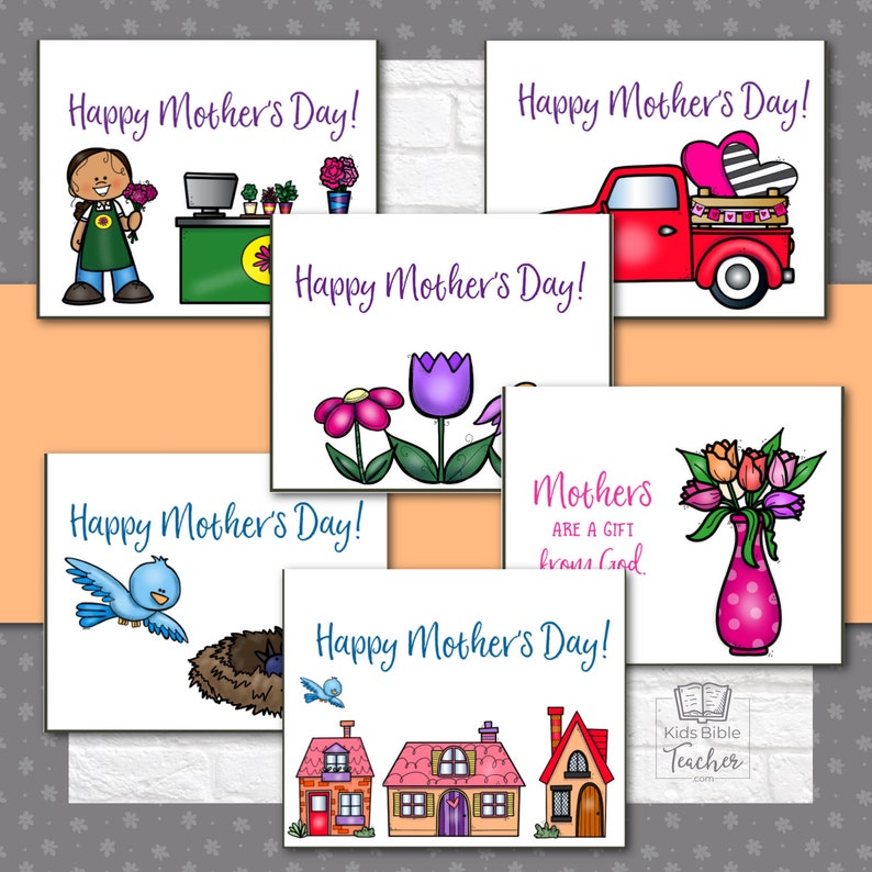 Mother's Day Cards for Kids, Printable Mother's Day Gift for Children ...