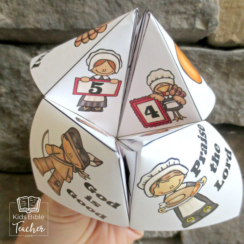 Thanksgiving Bible Cootie Catcher Craft Christian Kid Finger Puzzle ...