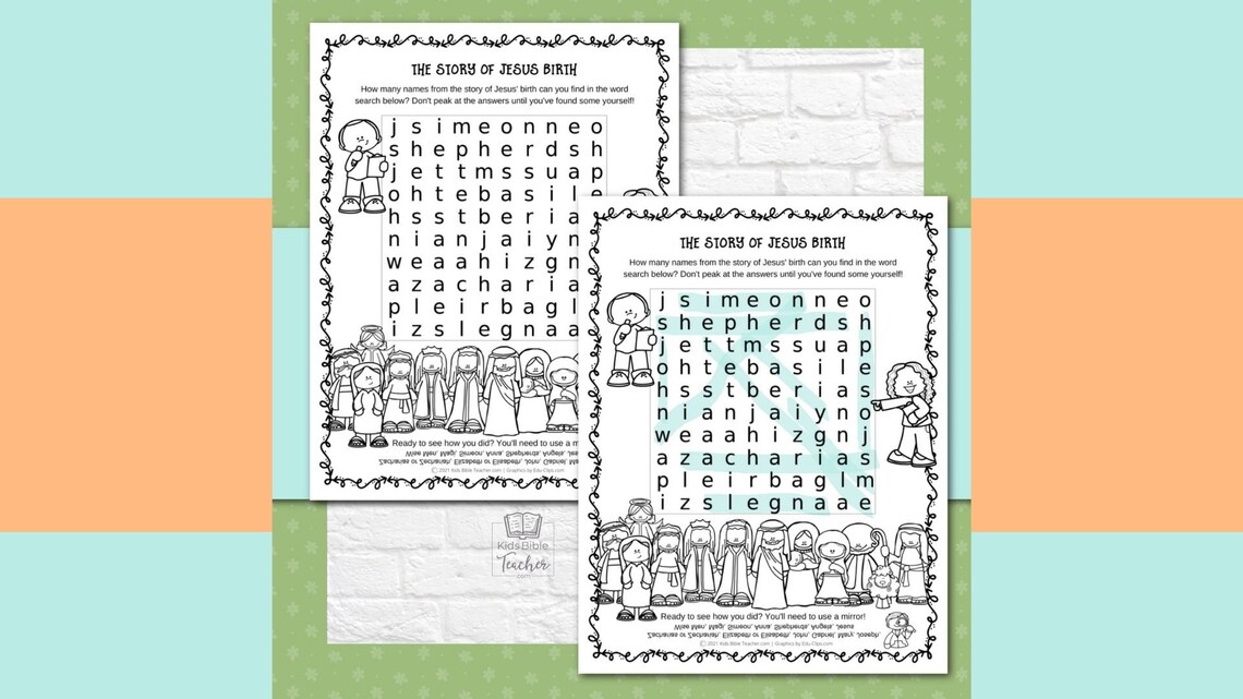 Story of Jesus Birth Bible Reading Pages for Kids, Nativity Christmas ...