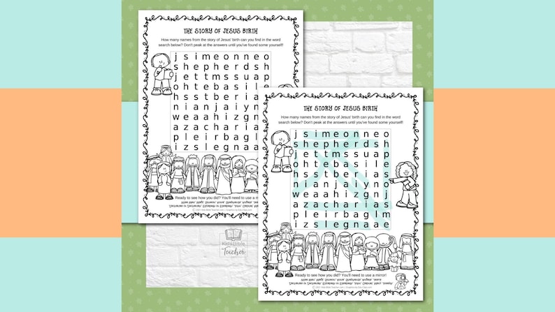 Story of Jesus Birth Bible Reading Pages for Kids, Nativity Christmas ...