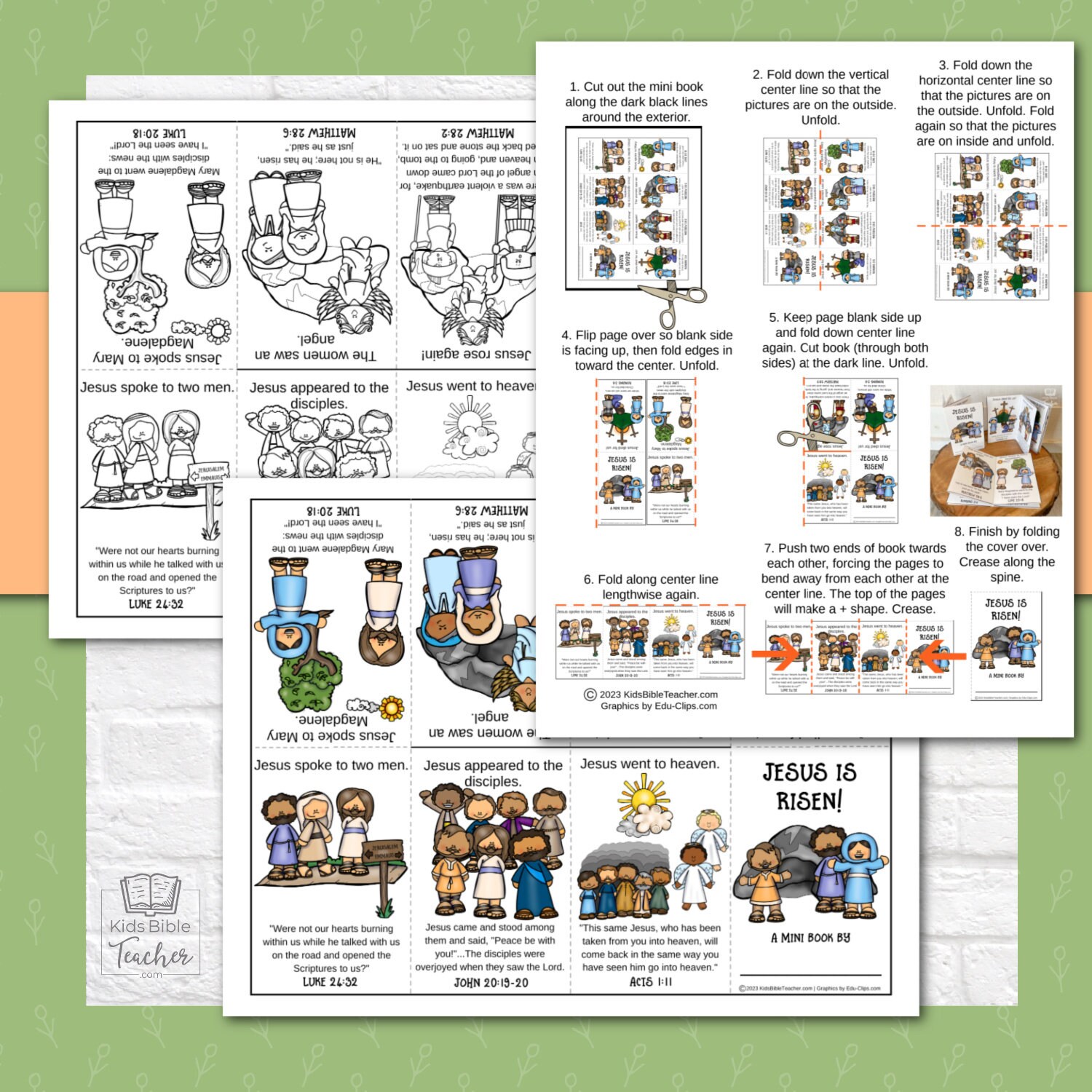 Easter Story Mini Book Craft, Jesus is Risen Bible Craft for Kids ...