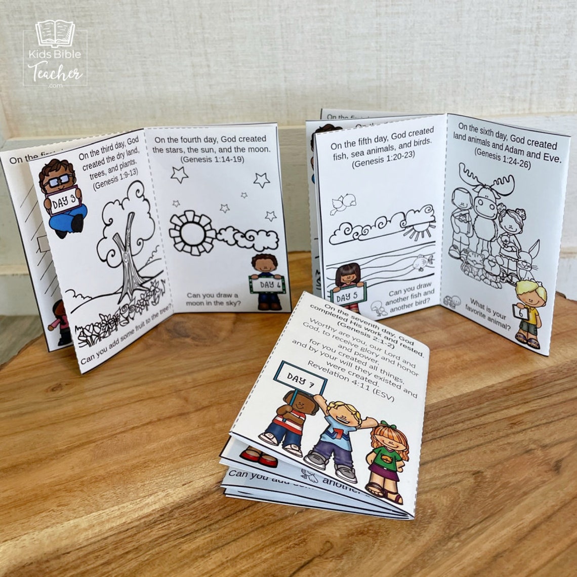 Creation Bible Story Mini Book Craft for Kids Featuring Genesis 1 ...