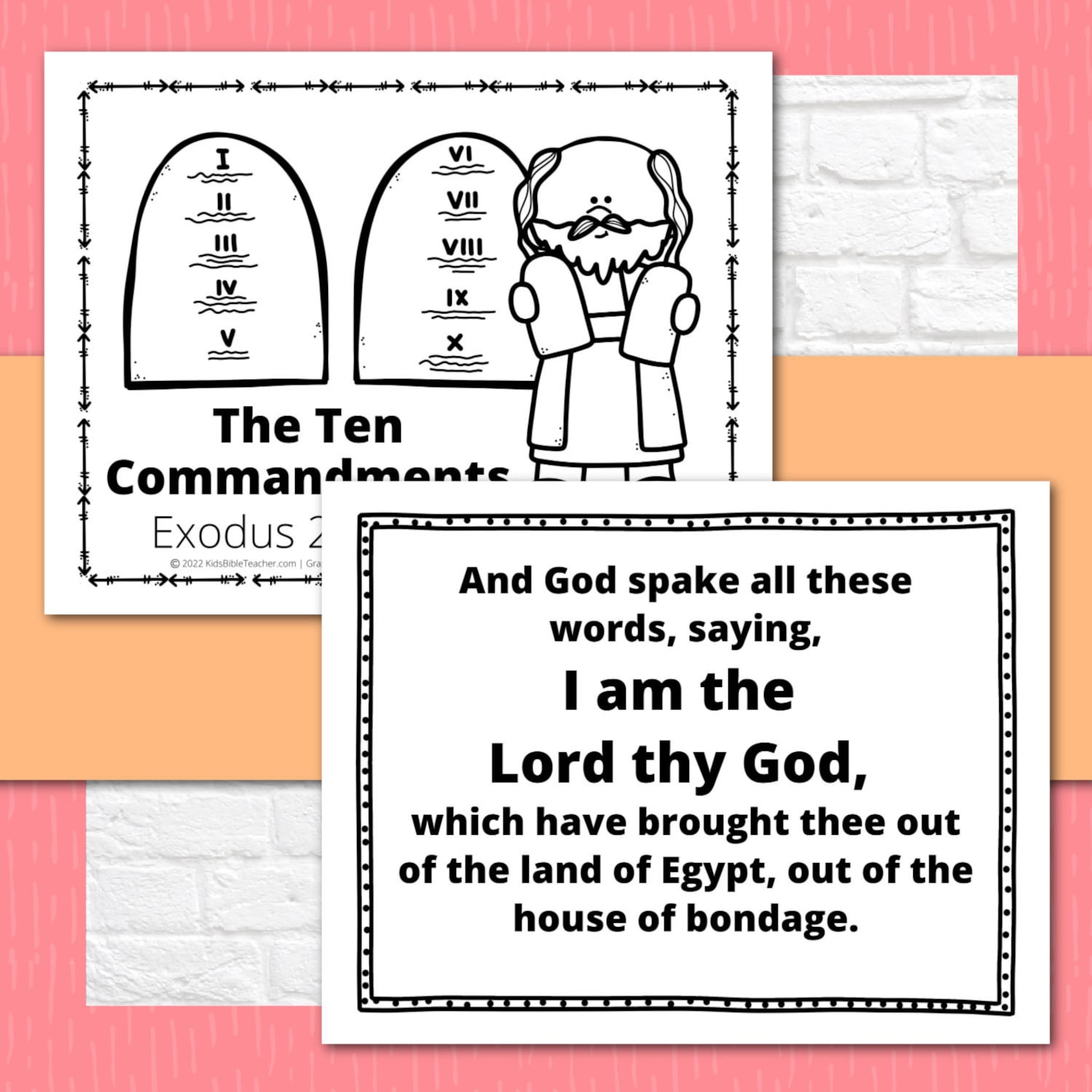 Ten Commandments Activity Pages, Bible Preschool Sunday School Activity ...